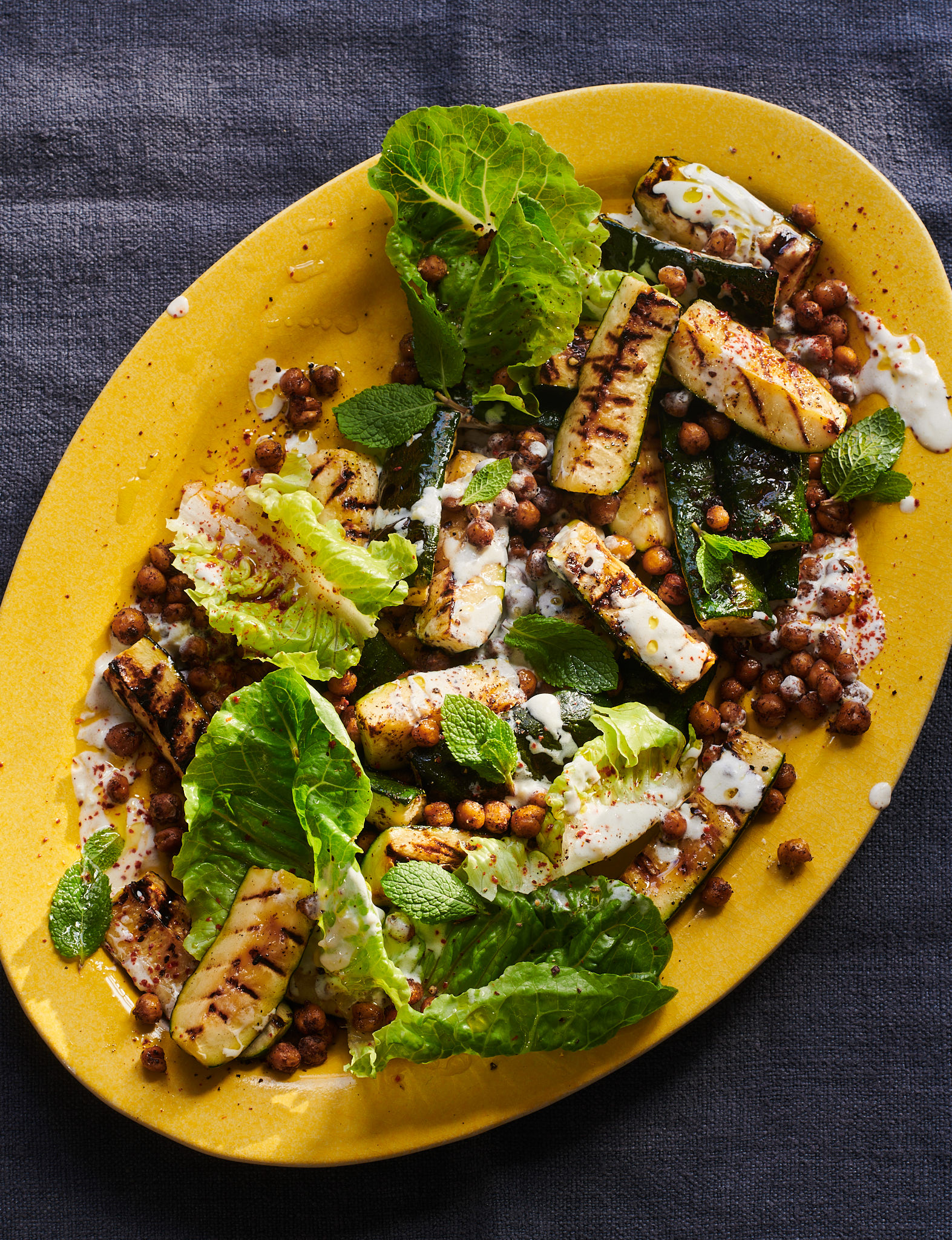 Cherrypick | Charred Courgette and Chickpea Salad with Lemony Yogurt