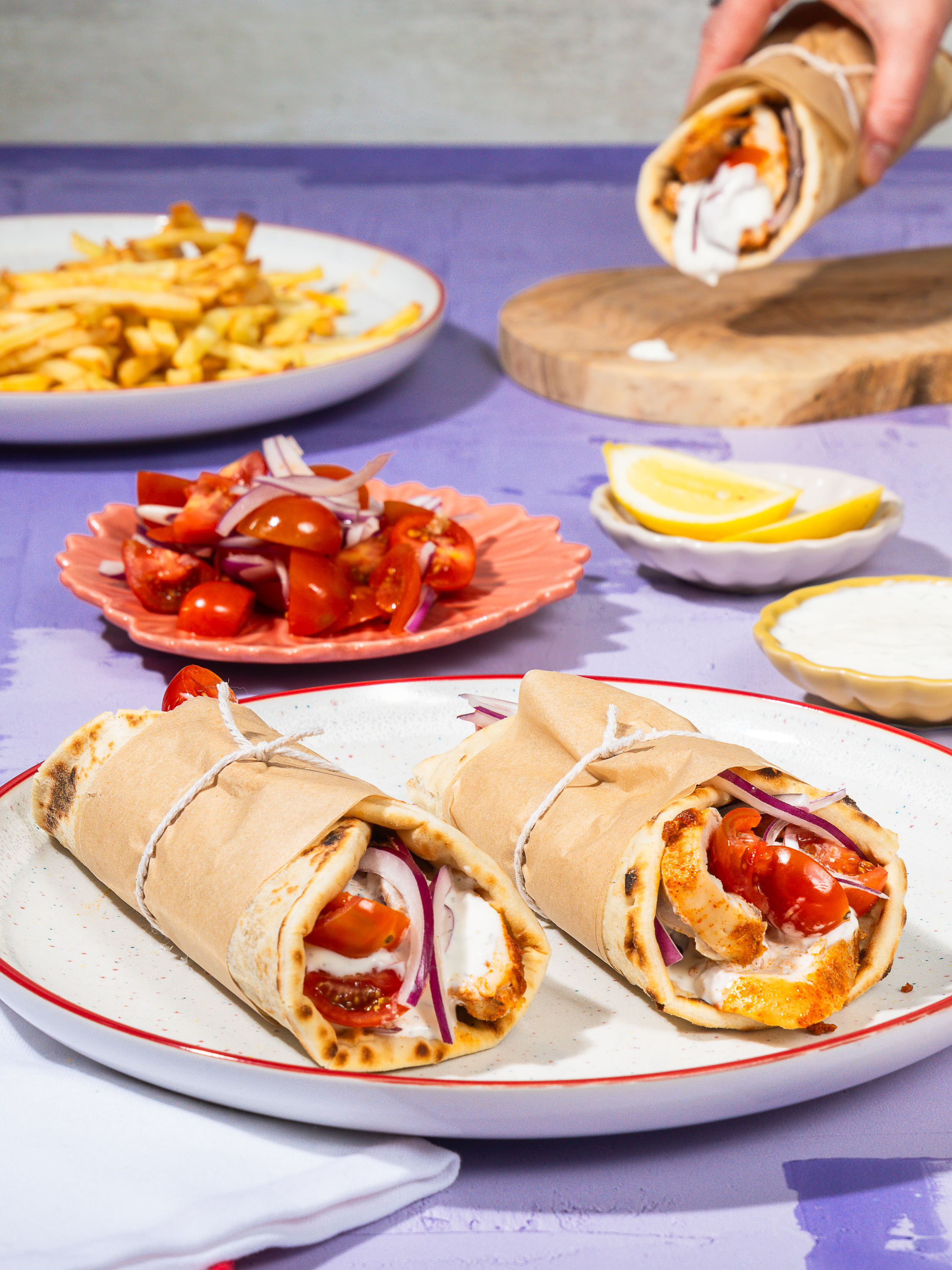 Cherrypick | Chicken Gyros with Garlic Sauce and Chips