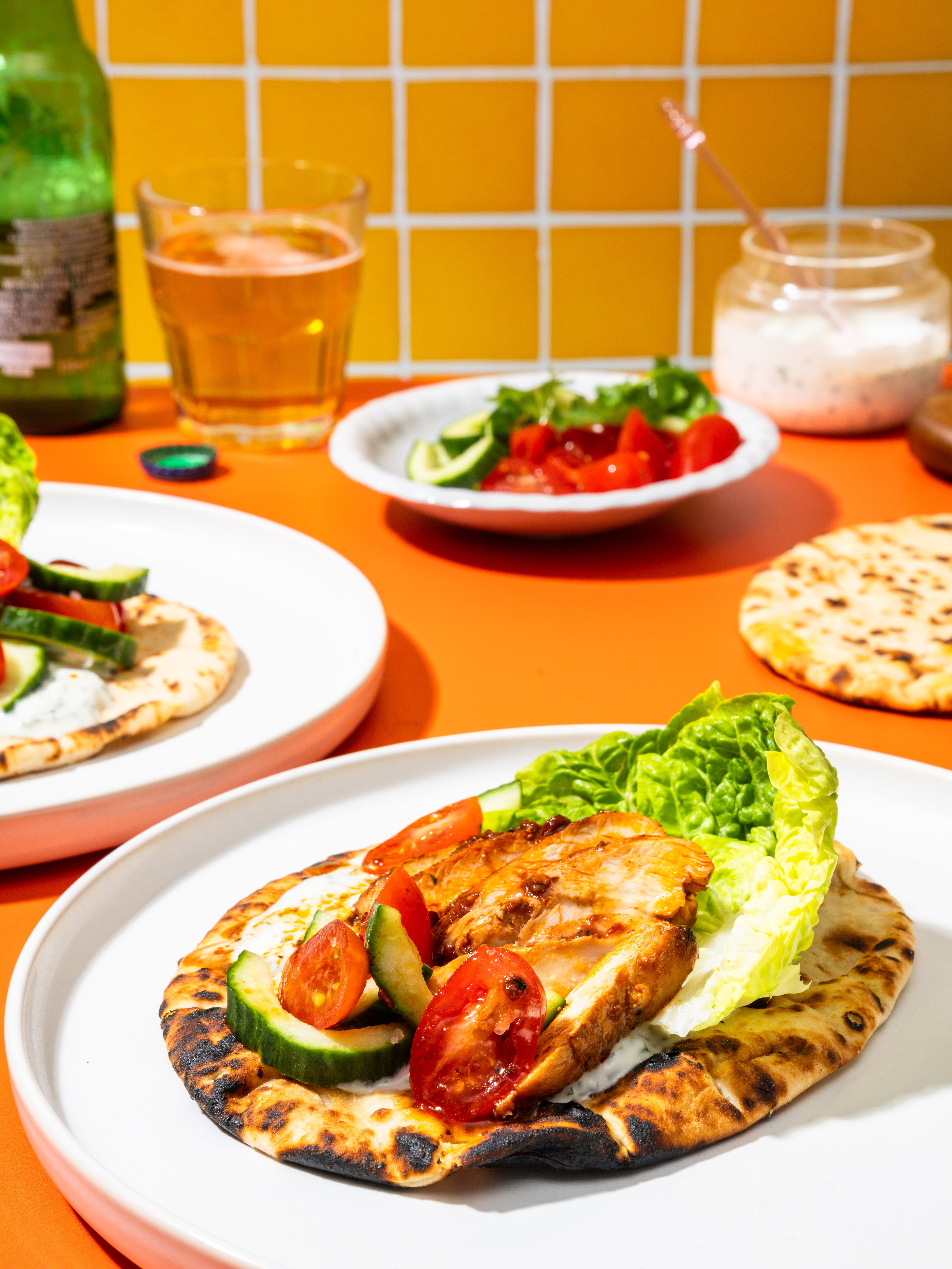 Cherrypick | Harissa Chicken Flatbreads with Herby Yoghurt