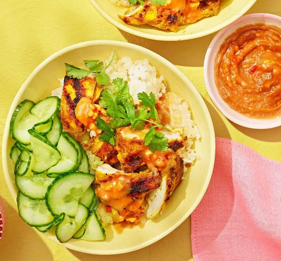 Cherrypick | Turmeric Spiced Chicken, Pickled Cucumber and Crispy Rice ...