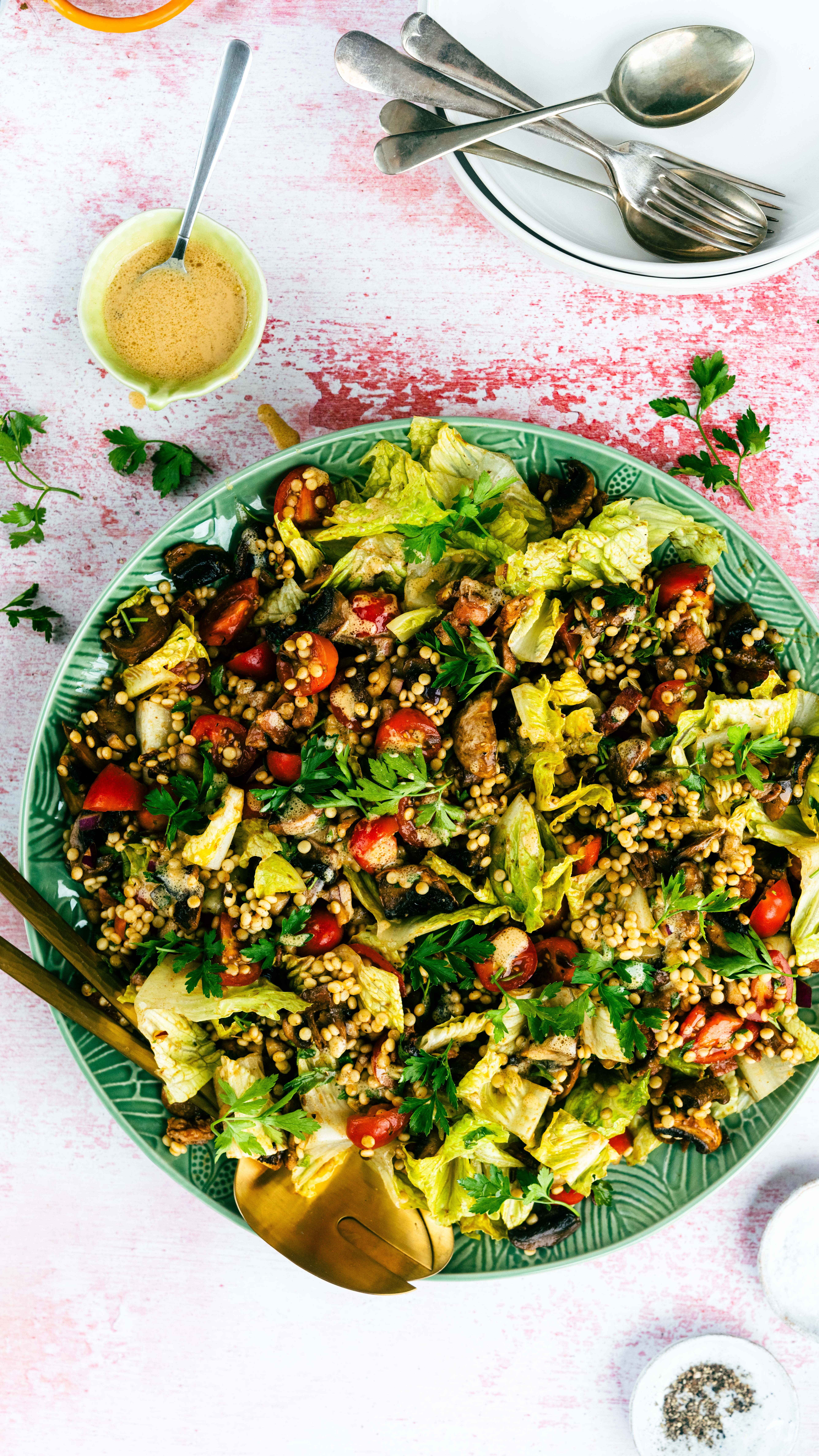 Cherrypick | Warm Bacon and Mushroom Giant Couscous Salad